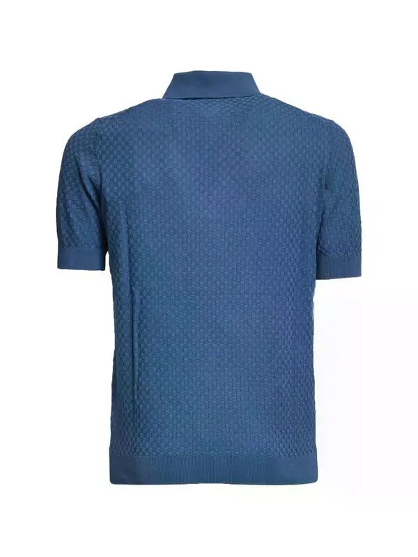 FILIPPO DE LAURENTIIS Button Short-sleeve Polo Shirt - Blue