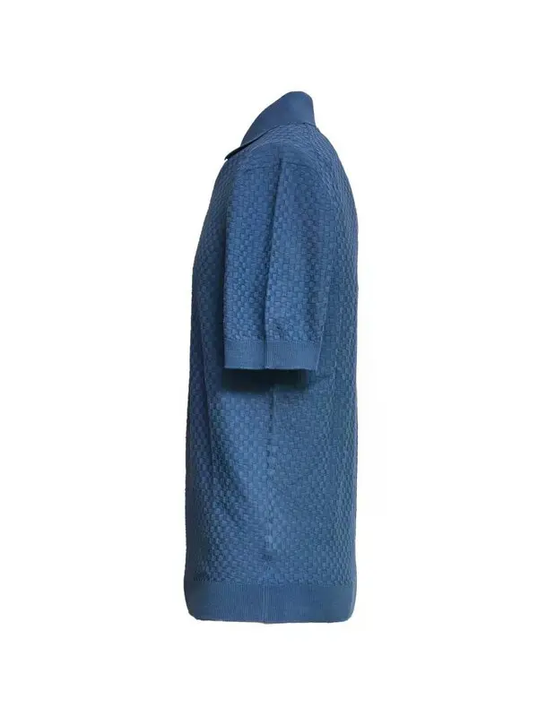 FILIPPO DE LAURENTIIS Button Short-sleeve Polo Shirt - Blue