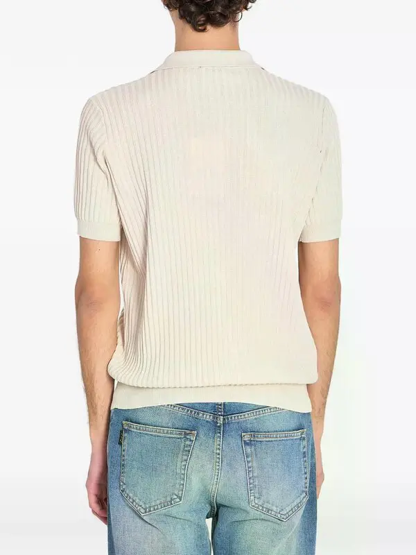 ROBERTO COLLINA Ribbed Pocket Polo Shirt - Neutrals