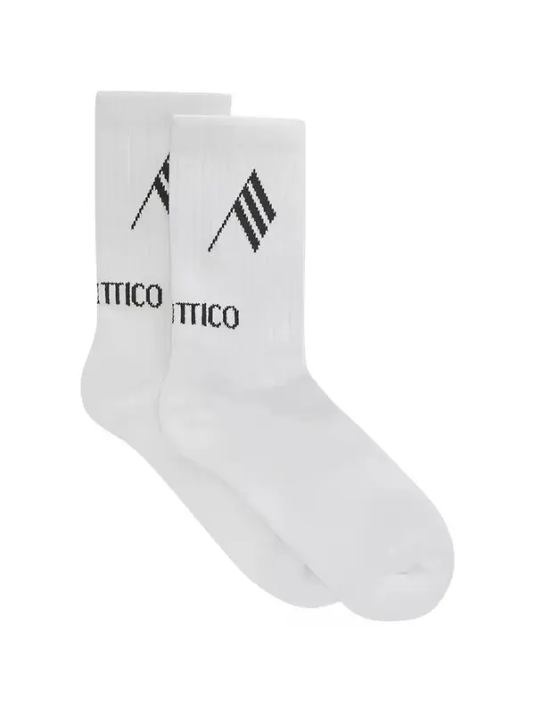 Attico Logo Cotton Socks - White