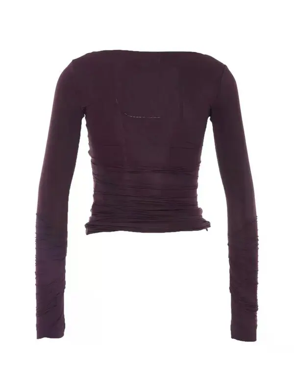 Elisabetta Franchi Ring-detail Ruched Top - Brown