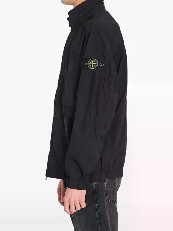 Stone Island Zip-up Jacket With Logo Patch
