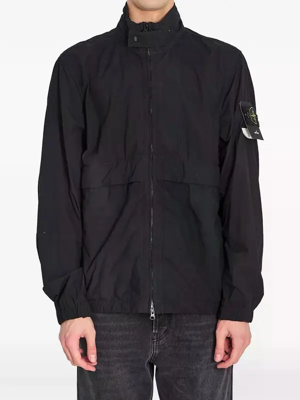 Stone Island Zip-up Jacket With Logo Patch