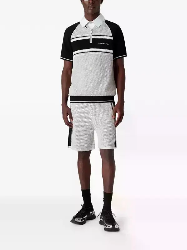 Casablanca Mesh Short-sleeve Polo Shirt - Grey
