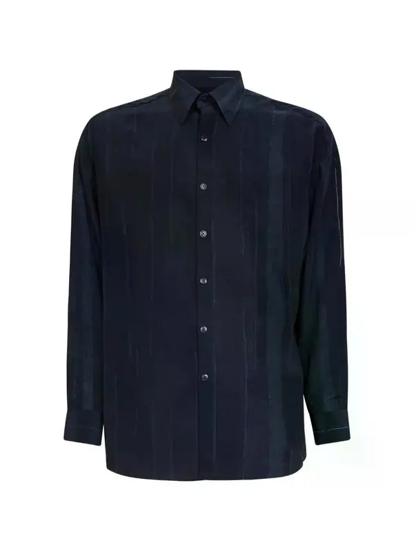 COSTUMEIN Striped Silk Shirt - Blue