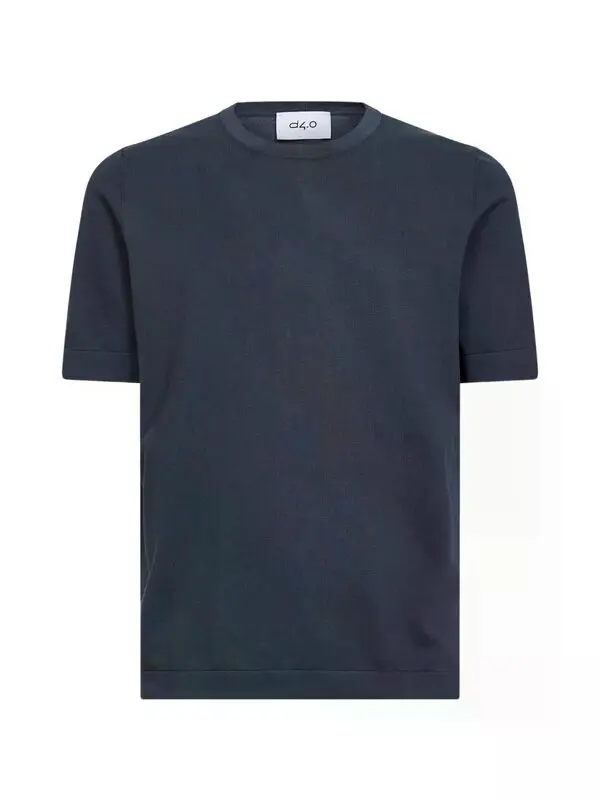 D4.0 Ribbed Crew-neck T-shirt - Blue