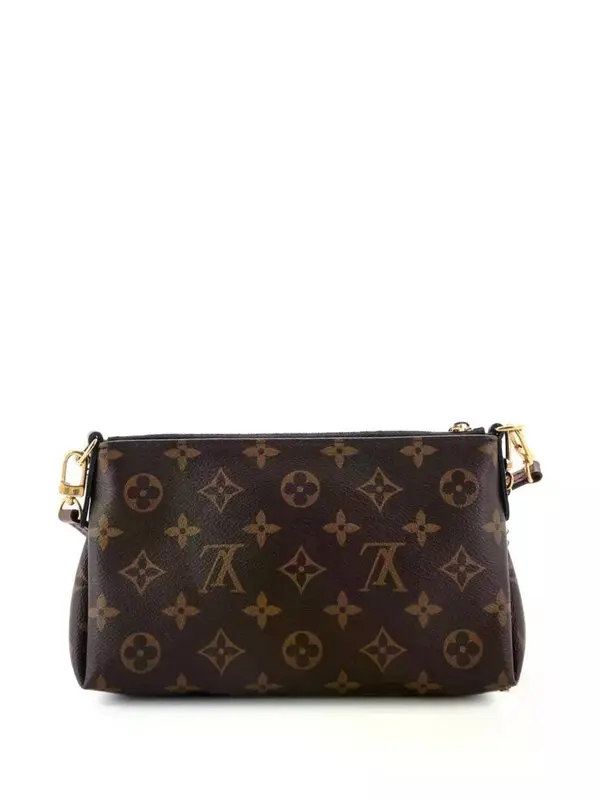 LOUIS VUITTON Pallas Monogram Canvas Leather Clutch Bag - Brown
