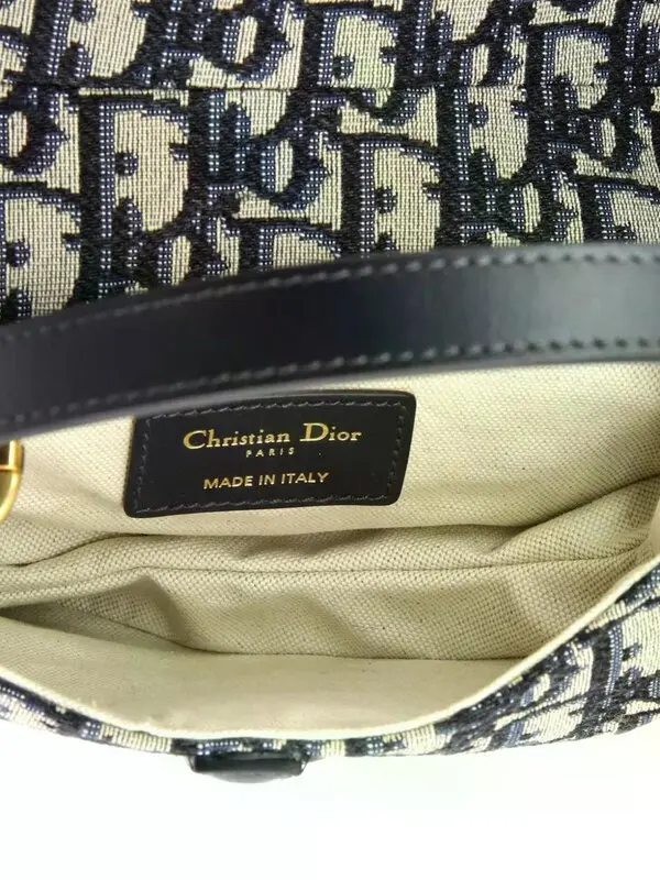 Dior Saddle Oblique Canvas Mini Shoulder Bag - Blue
