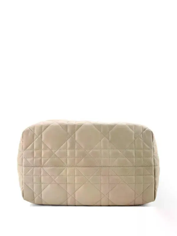 Dior Toujours Macrocannage Quilt Calfskin Medium Tote Bag - Neutrals