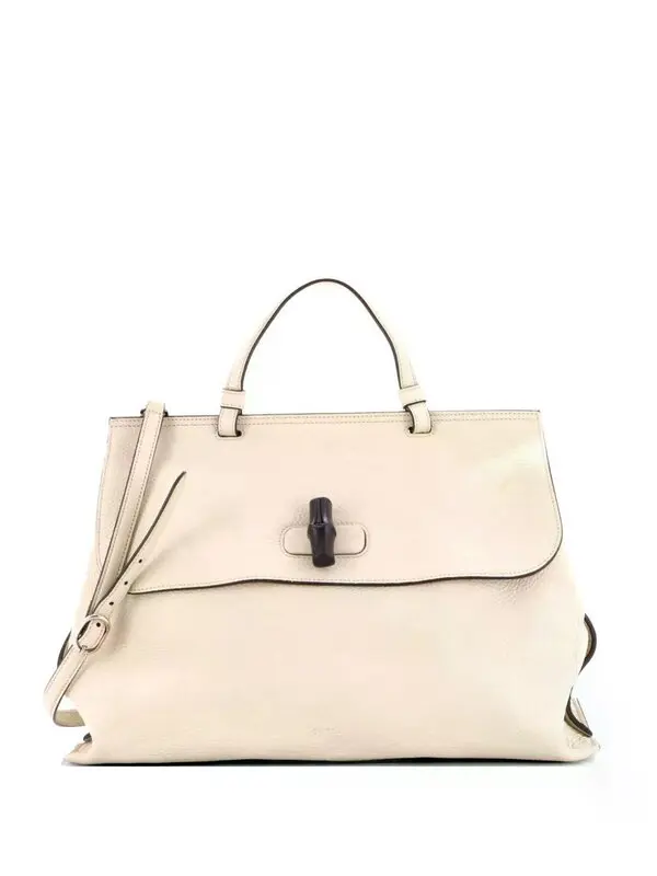 Gucci Bamboo Daily Top Handle Large Satchel - Neutrals