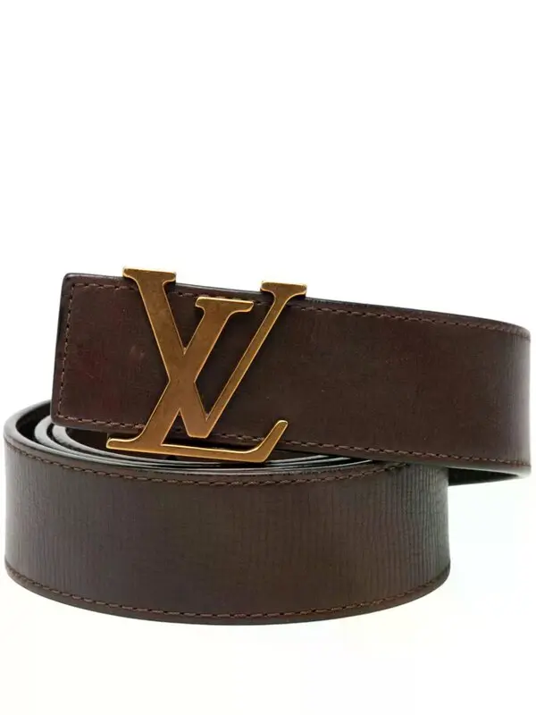 LOUIS VUITTON 2005 Leather Initiales Belt - Brown