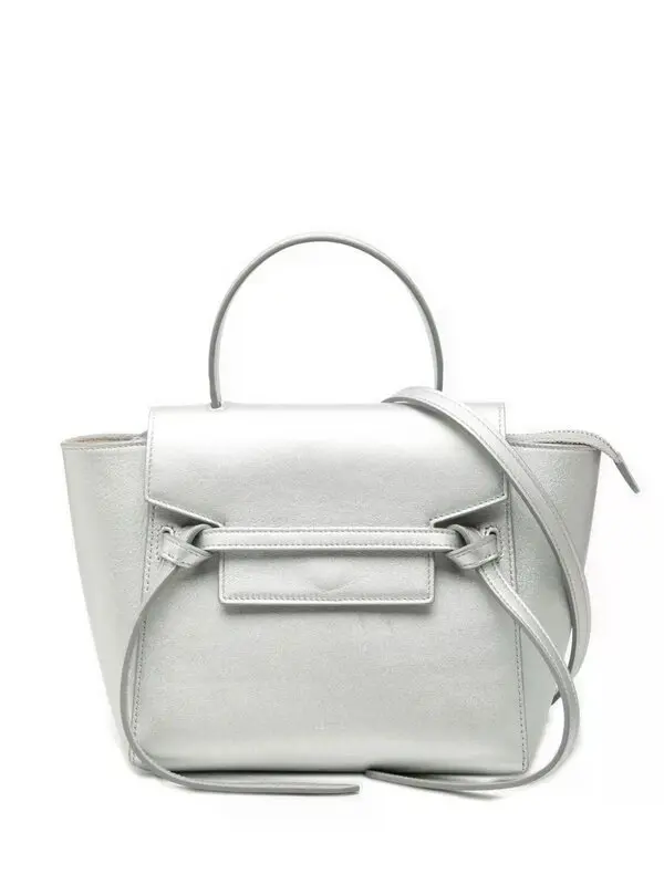 Celine 2018 Nano Laminated Calfskin Belt Bag - Silver