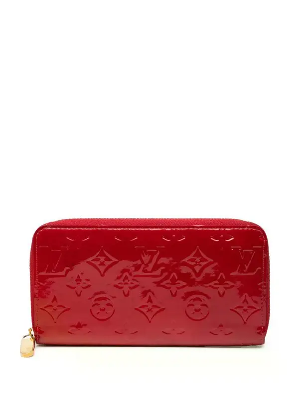 LOUIS VUITTON 2008 Monogram Vernis Zippy Wallet Long Wallets - Red