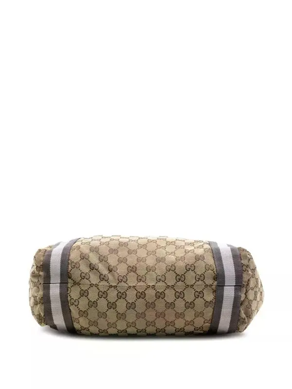 Gucci Gg Canvas Web Tote Bag - Brown