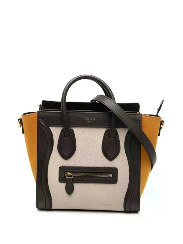 Celine 2016 Nano Tricolor Luggage Tote - Brown