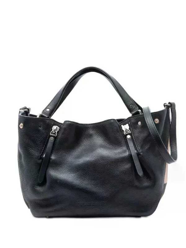 Burberry 2000-2017 Small Leather And House Check Canvas Maidstone Satchel