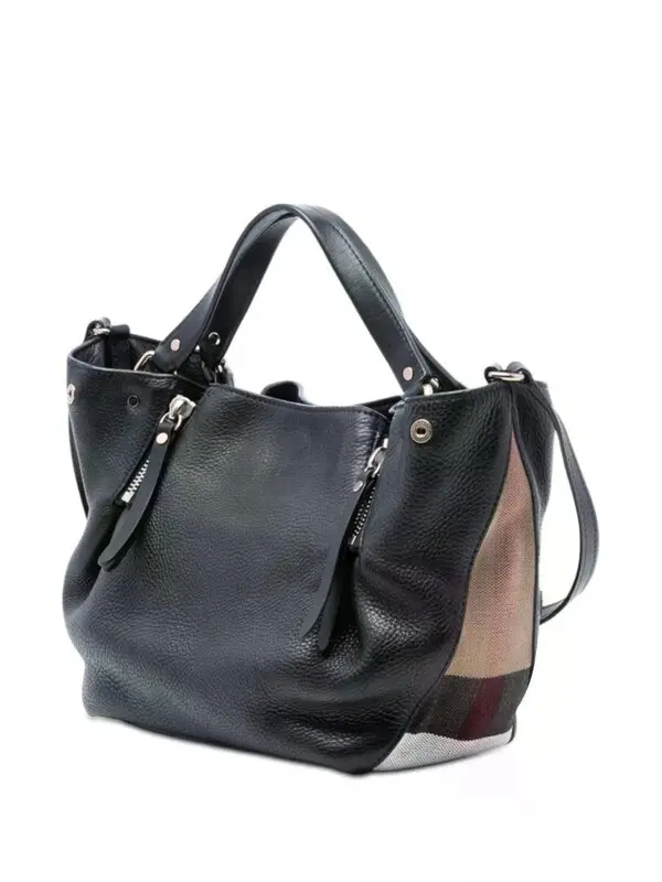 Burberry 2000-2017 Small Leather And House Check Canvas Maidstone Satchel