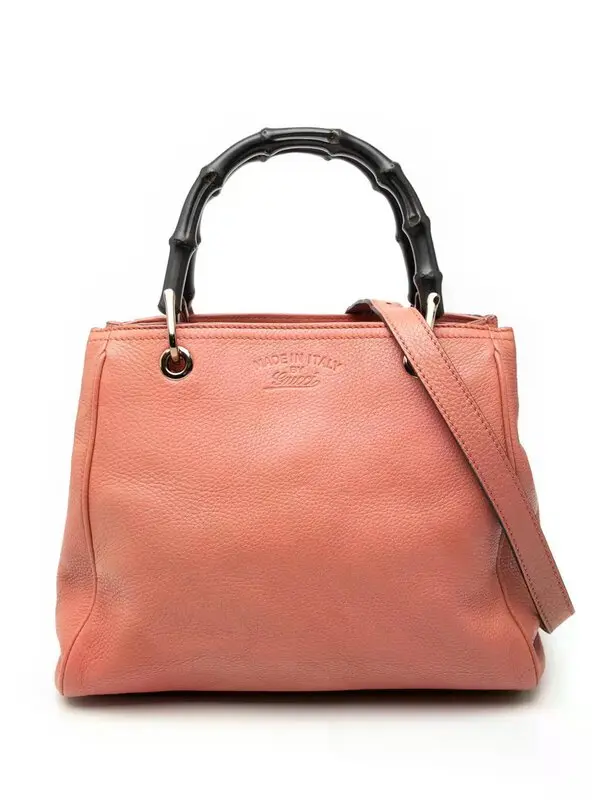 Gucci 2000-2015 Small Calfskin Bamboo Shopper Satchel - Pink