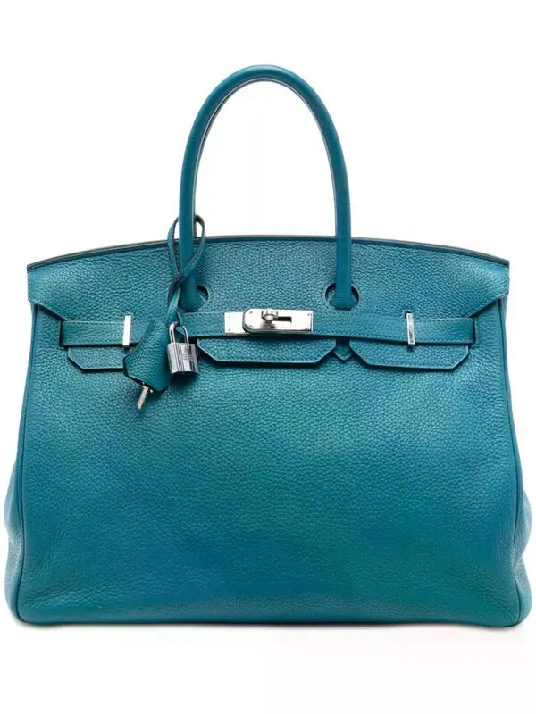 Hermès 2001-2002 Clemence Birkin Retourne 35 Handbag - Blue
