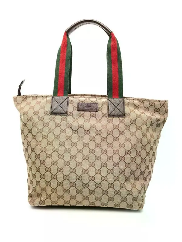 Gucci Gg Canvas Web Tote Bag