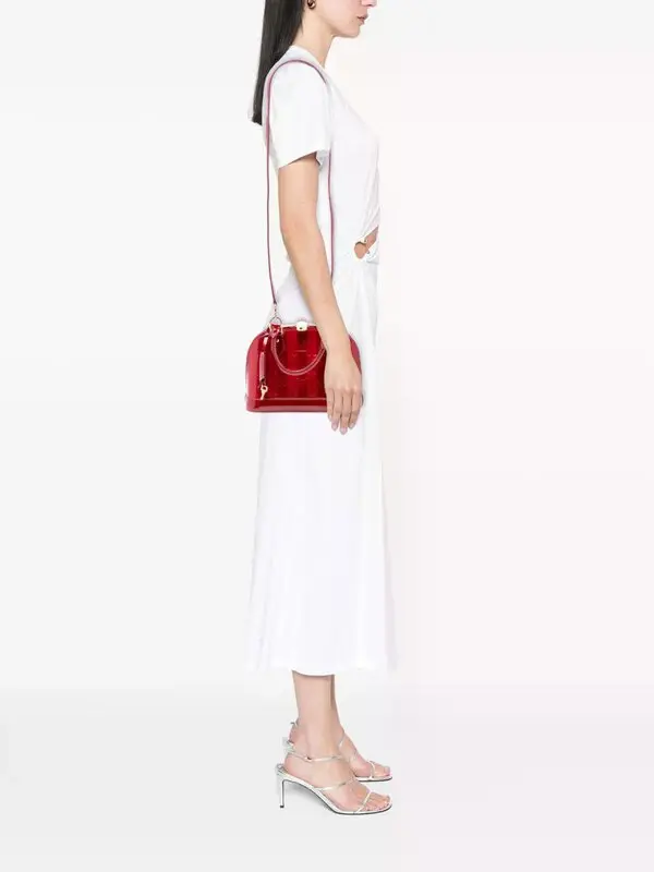 LOUIS VUITTON 2012 Monogram Vernis Rayures Alma Bb Satchel - Red