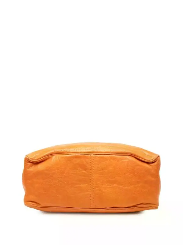 Celine 2000-2020 Spiraling Macadam Embossed Leather Boogie Handbag - Orange