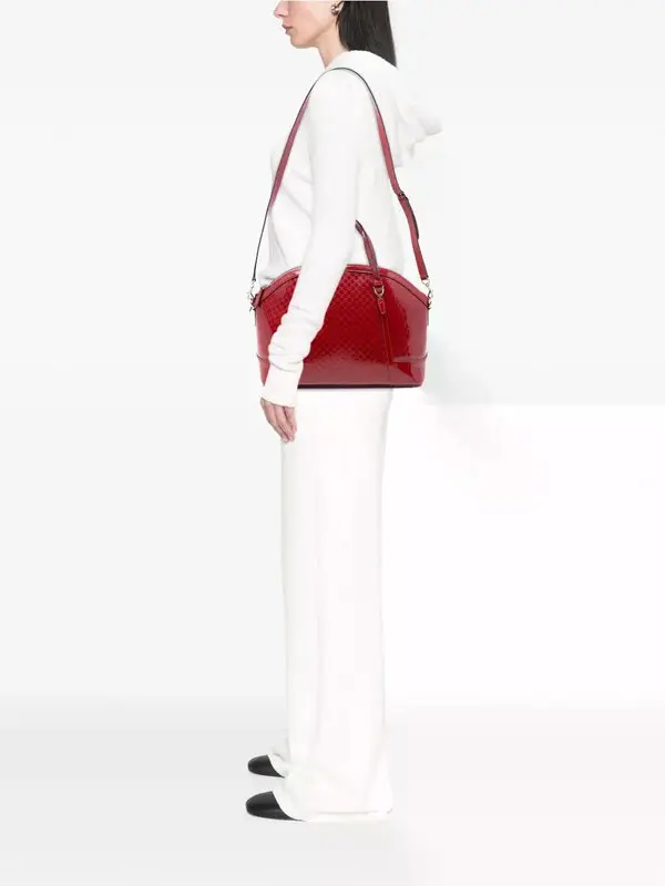 Gucci Large Guccissima Patent Dome Satchel - Red