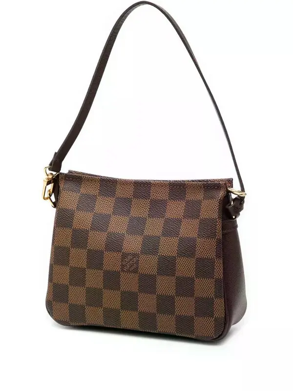 LOUIS VUITTON 2003 Damier Ebene Trousse Pochette Handbag - Brown