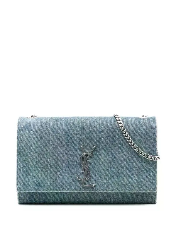 Saint Laurent 2015 Medium Denim Monogram Kate Crossbody Bag - Blue