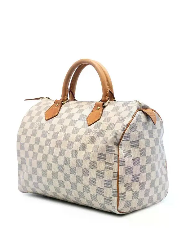 LOUIS VUITTON 2012 Damier Azur Speedy 30 Boston Bag - White
