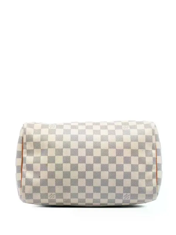 LOUIS VUITTON 2012 Damier Azur Speedy 30 Boston Bag - White