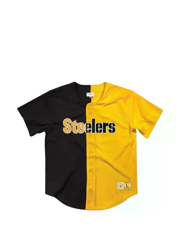 Mitchell & Ness Nfl Pittsburgh Steelers Button Shirt - Black