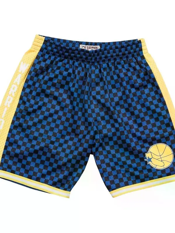 Mitchell & Ness Nba Golden State Warriors Checked Swingman Shorts