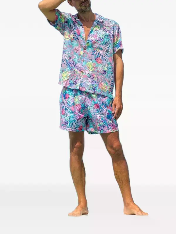 BOARDIES Coral Floral Shirt - Blue