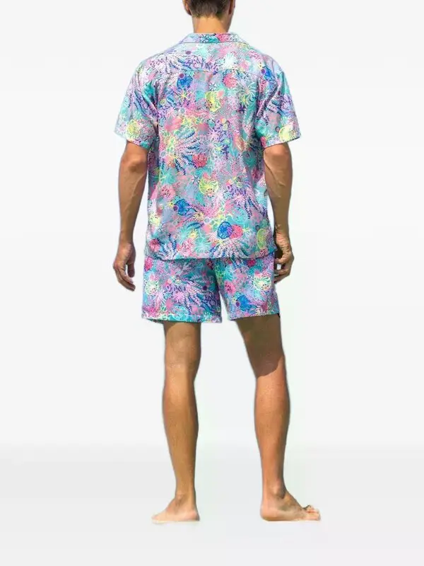 BOARDIES Coral Floral Shirt - Blue