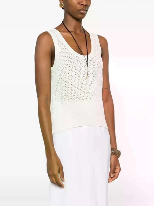 Eric Bompard Sleeveless Pointelle Tank Top