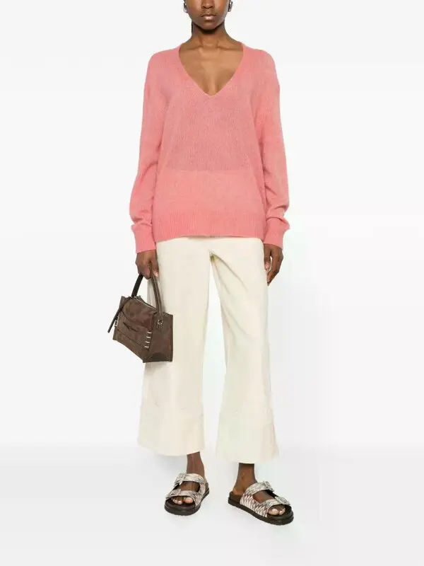 Eric Bompard V-neck Ribbed Sweater