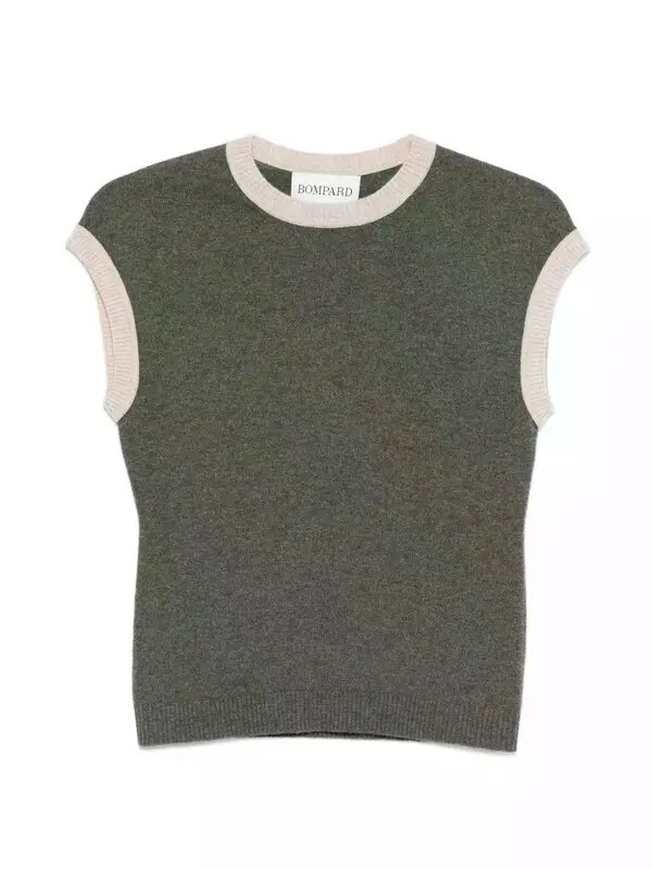 Eric Bompard Contrast-trim Short-sleeve Sweater
