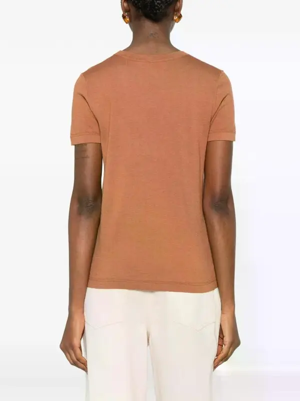Eric Bompard Straight Fit T-shirt - Brown