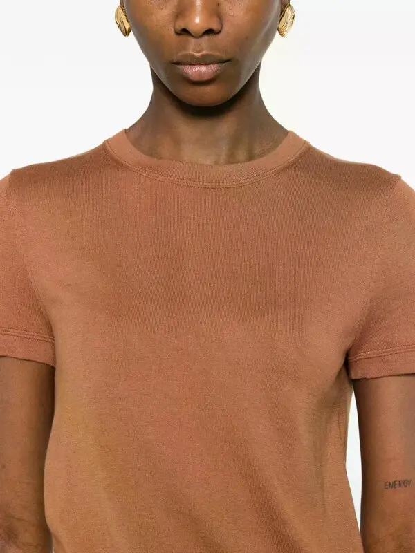 Eric Bompard Straight Fit T-shirt - Brown