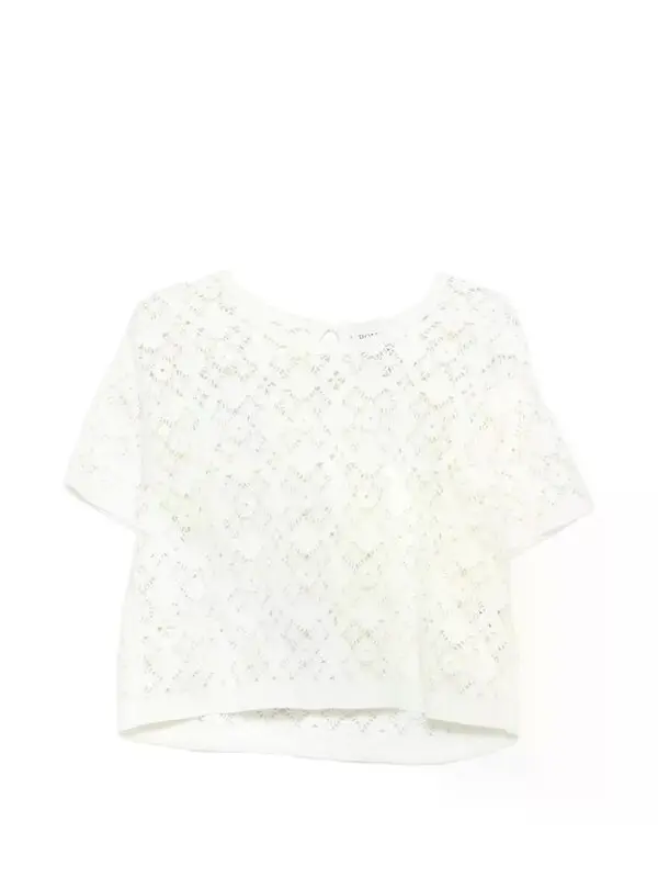Eric Bompard Openwork Crochet Blouse