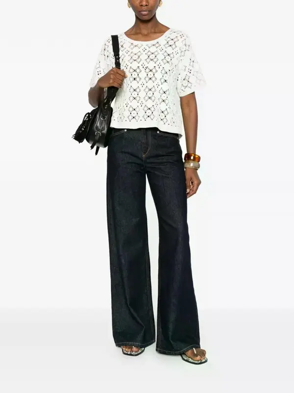 Eric Bompard Openwork Crochet Blouse