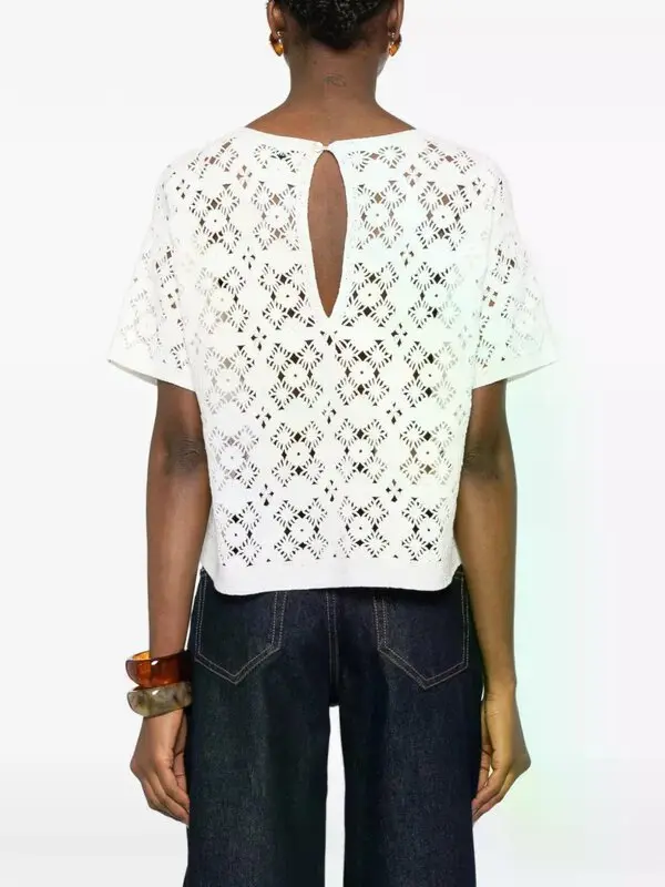 Eric Bompard Openwork Crochet Blouse