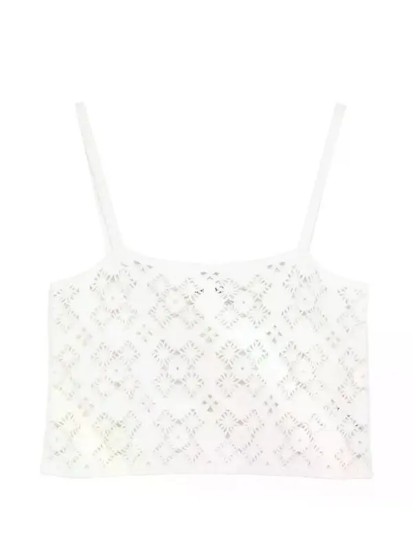 Eric Bompard Crochet Openwork Tank Top