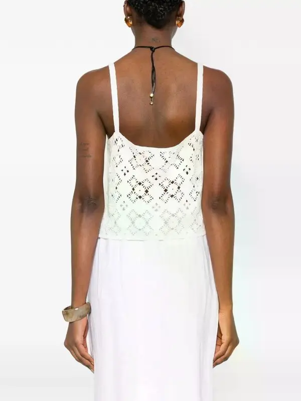 Eric Bompard Crochet Openwork Tank Top