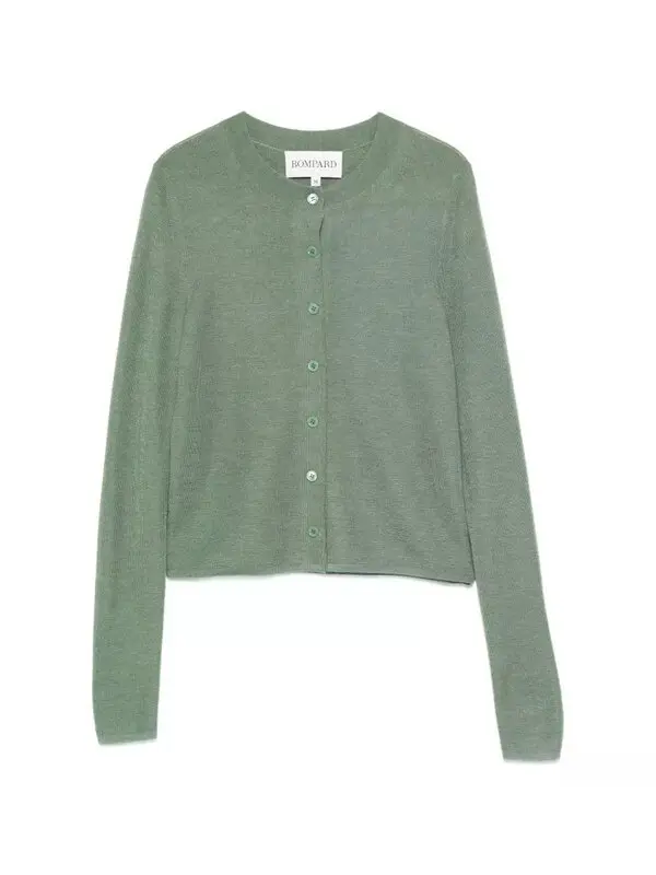 Eric Bompard Button Cropped Cardigan - Green