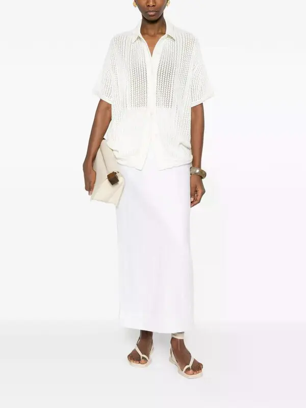 Eric Bompard Crochet Polo Shirt - Neutrals