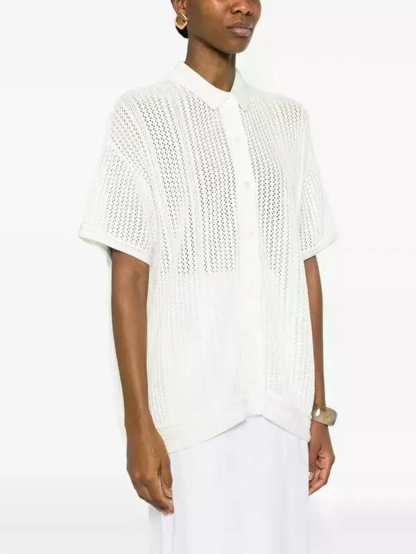 Eric Bompard Crochet Polo Shirt - Neutrals