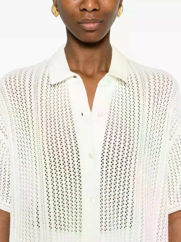 Eric Bompard Crochet Polo Shirt - Neutrals