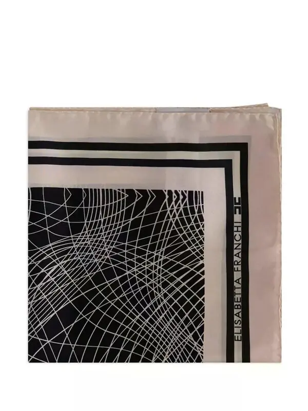 Elisabetta Franchi Silk Foulard Scarf With Abstract Print - Black